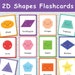 2D Shapes Flash Cards. Preschool Learning Activity. Toddler Geometric ...