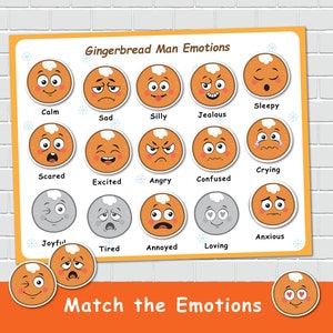 Gingerbread Man Emotions Activity for Kids, Preschool Printables ...