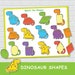 Dinosaur Shape Matching Game, 2D Shapes, Toddler Learning Activity ...