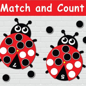Count and Match Ladybug Printable Activity for Toddlers Preschool ...