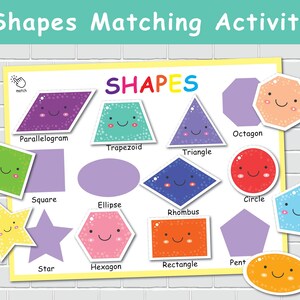 Crab Shape Matching Activity, 2D Shapes, Summer Busy Book Page, File ...