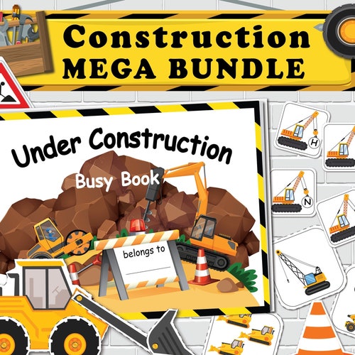 Busy Book Bundle Construction Theme Toddler Learning Binder - Etsy