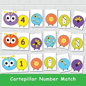 Cartepillar Number Match Activity, Counting Game, Number Recognition ...