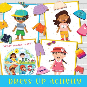 Dress up Printable Activity Four Seasons File Folder Games Toddler ...