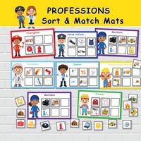 Community Helpers Preschool Sorting Mats. Professions Printable ...