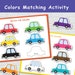 Cars Color Matching Activity for Kids, Toddler Printable, Montessori ...