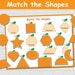 Pumpkin Shapes Matching Activity: Toddler Learning Printable (digital ...