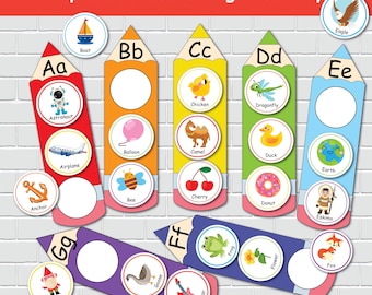 ABC Matching Activity for Kids, Alphabet Busy Book, Preschool Learning ...