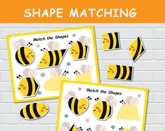 Shape Matching Activity, 2D Shapes, Spring Busy Book Page, File Folder ...