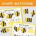 Bee Shape Matching Activity, 2D Shapes, Busy Book Page, File Folder ...