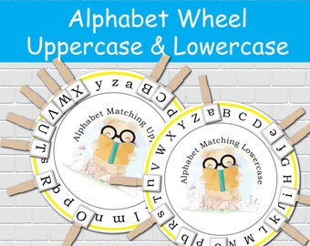 Alphabet Matching Wheel Learning Letters Activity Uppercase Lowercase ...