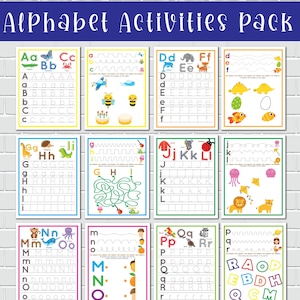 Preschool Worksheets Alphabet Activities Tracing Practice Homeschool ...