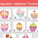 Cupcakes Alphabet Matching Cards, Toddler Matching Game, ABC Learning ...