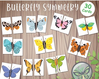 Butterfly Pattern Matching Cards, Montessori Materials, Preschool ...