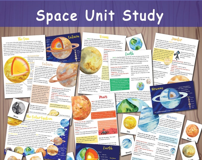 Outer Space Flashcards Montessori Material Homeschool Preschool ...