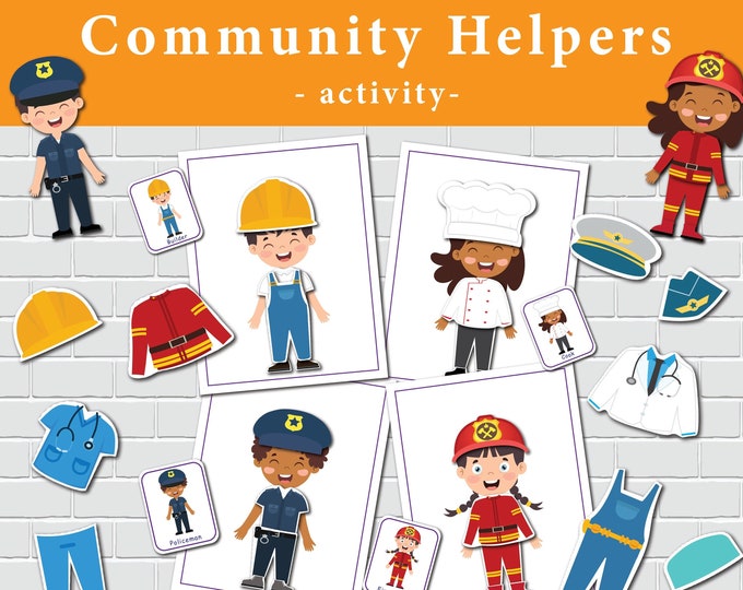 Community Helpers, Occupation Printable, Matching Game, Preschool ...