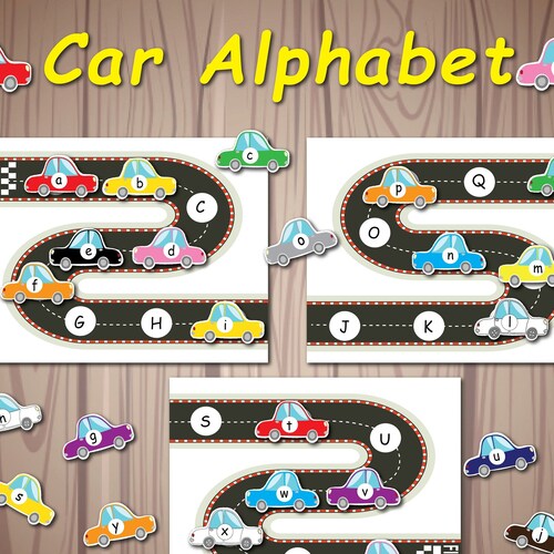 Cars Alphabet Matching Activity ABC Busy Book Pages Toddler - Etsy