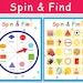Shapes Spin & Find Game, Printable Activities for Kids. Learning Shapes ...