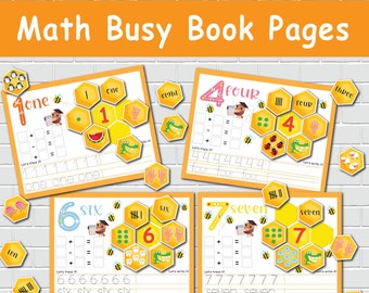 Math Busy Book Printable Worksheets for Pre-k Learning. Toddler ...