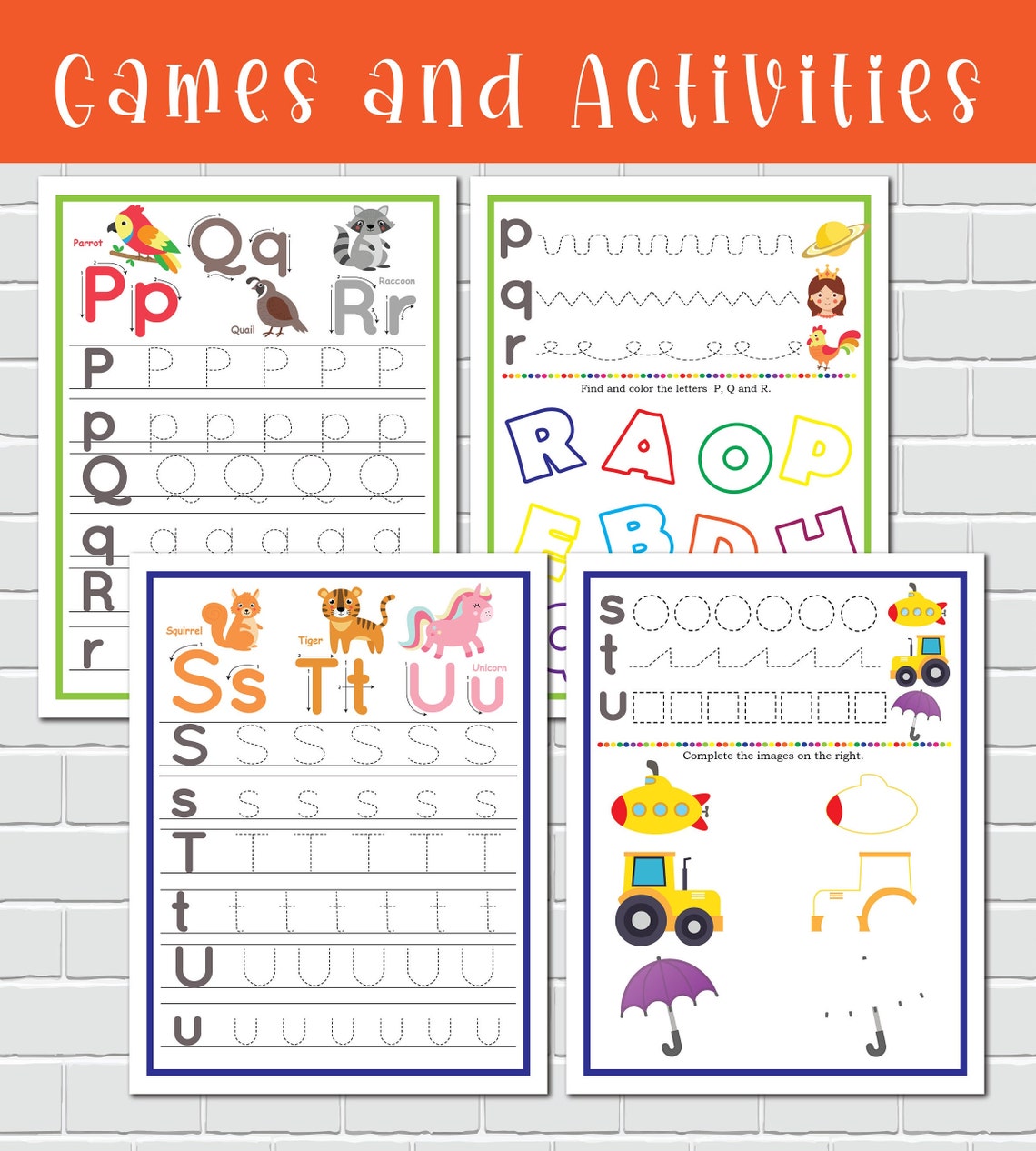 Preschool Worksheets Alphabet Activities Tracing Practice - Etsy