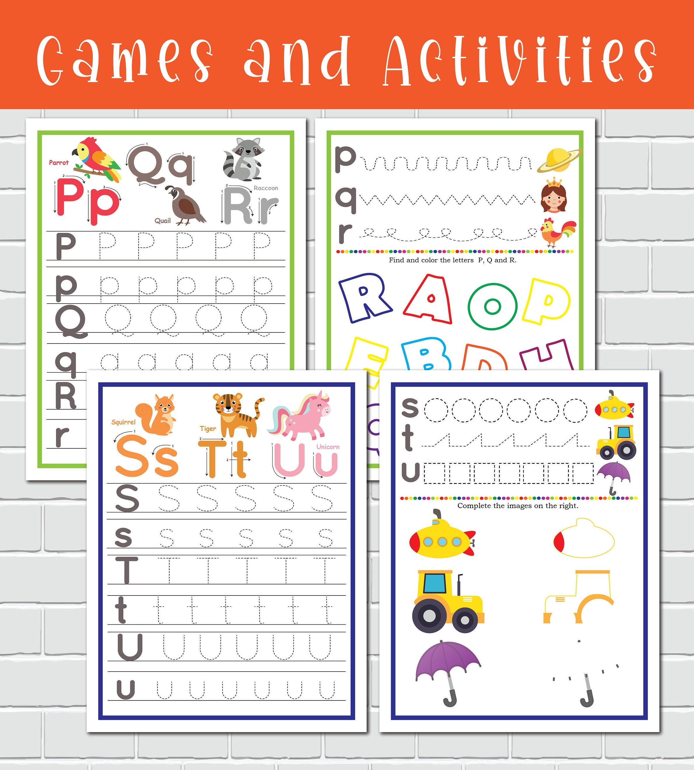 Preschool Worksheets Alphabet Activities Tracing Practice - Etsy