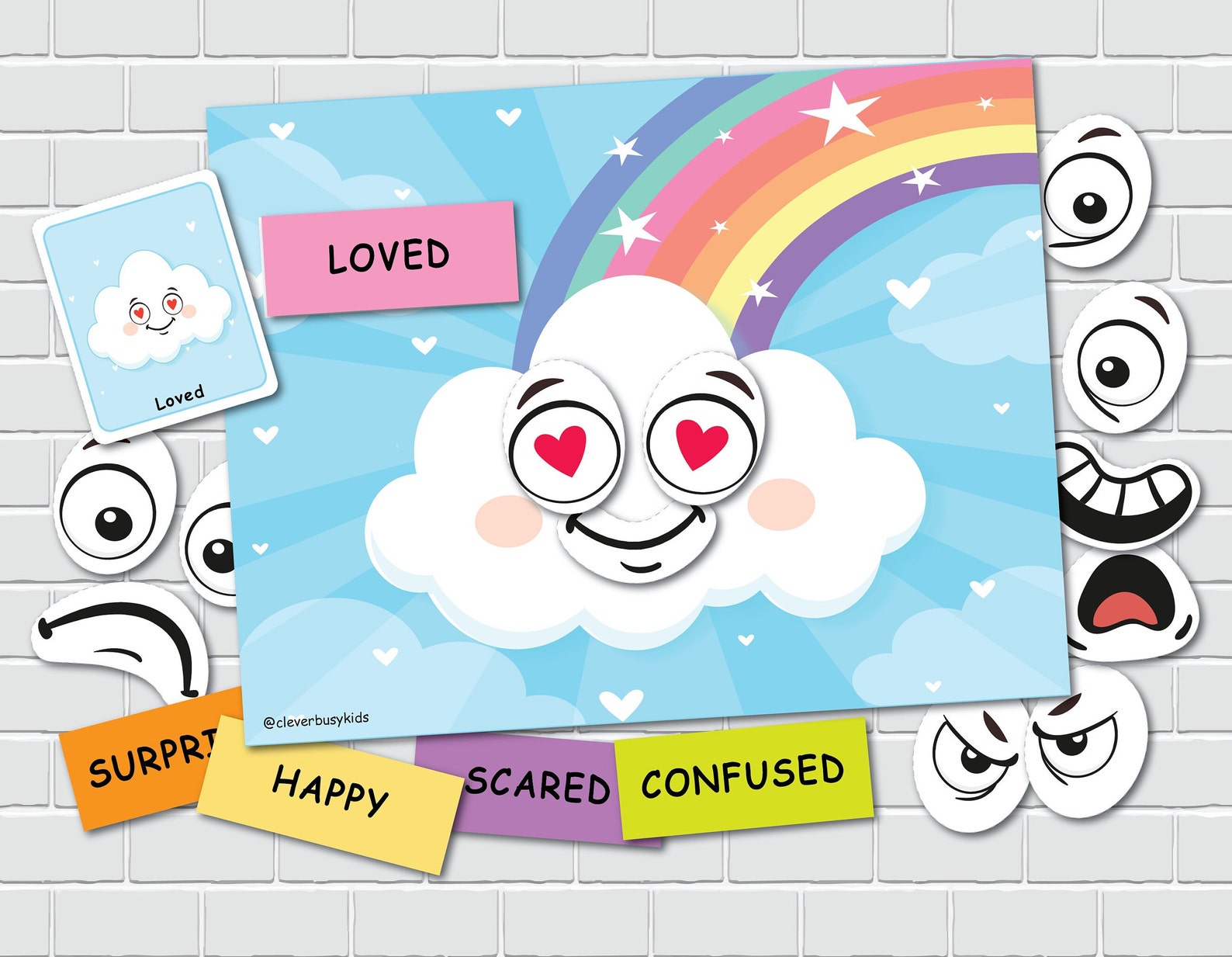 Emotions and Feelings Matching Game, Rainbow Activity for Kids, Autism ...