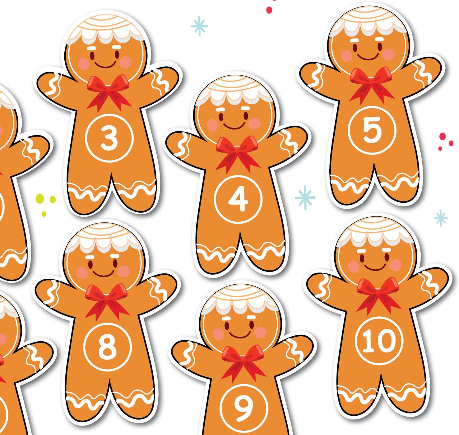 Gingerbread Man Counting Game, Christmas Printable, Math Activity ...