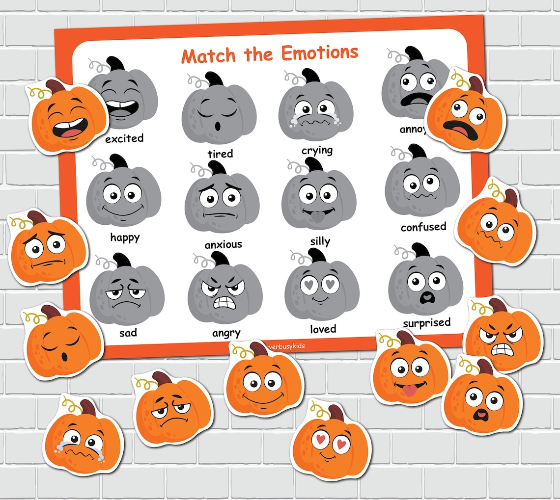 Fall Emotions Activity for Kids, Preschool Printable Activity, Toddler ...
