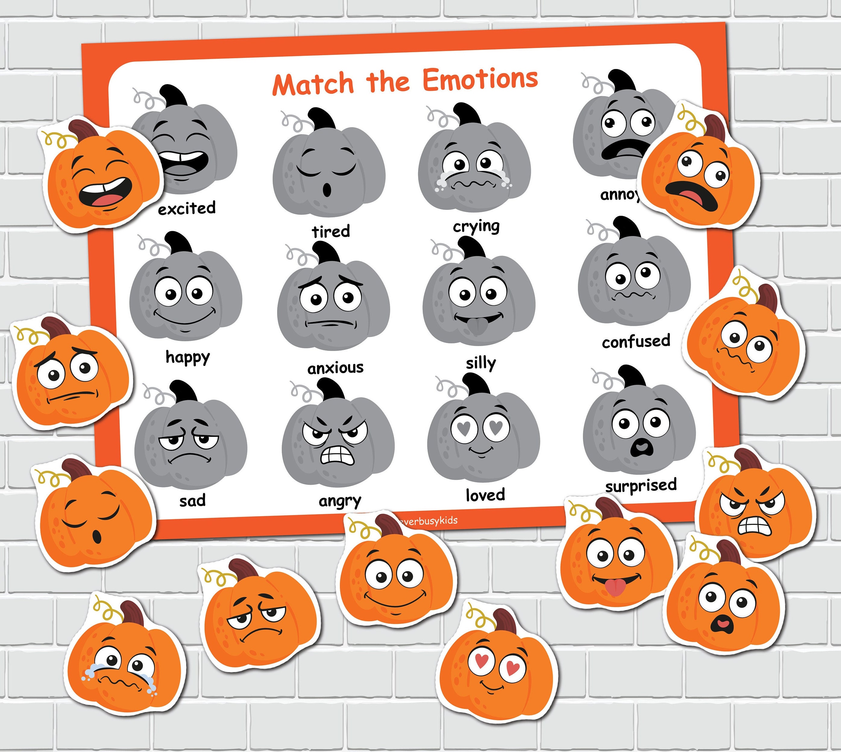 Fall Emotions Activity for Kids, Preschool Printable Activity, Toddler ...