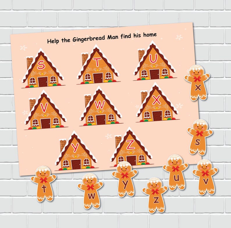 Gingerbread Man Alphabet Activity for Kids, ABC Matching Printable ...
