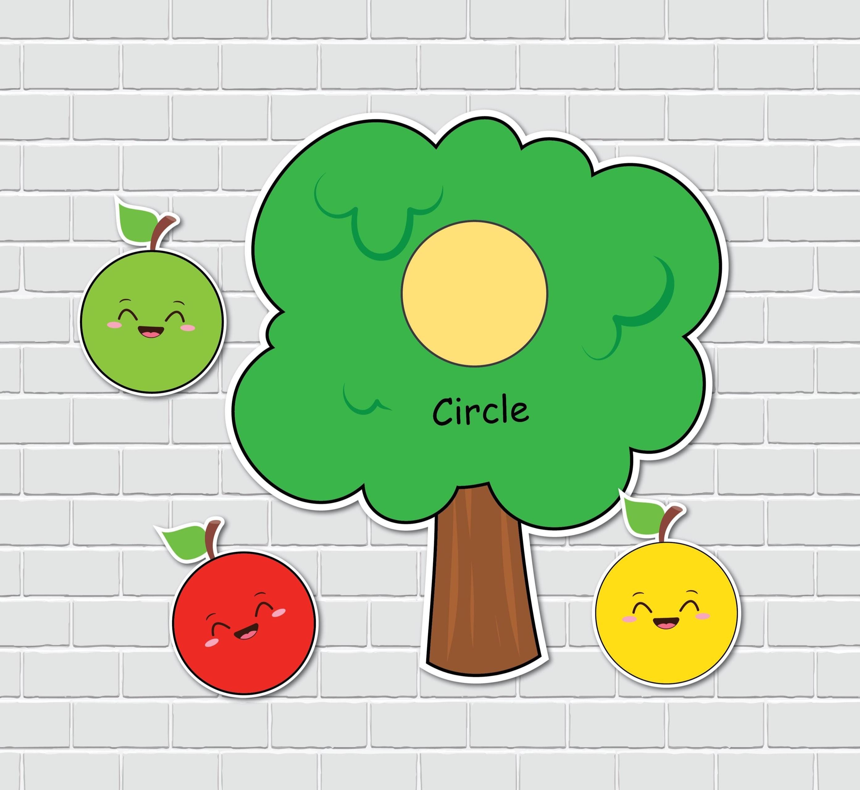 Apple Shapes Matching Actvity. Toddlers Sort and Match Game. Homeschool ...