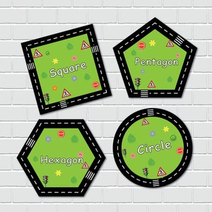 Road Shape Mats for Preschool, 2D Shapes Printable Activity, Homeschool ...