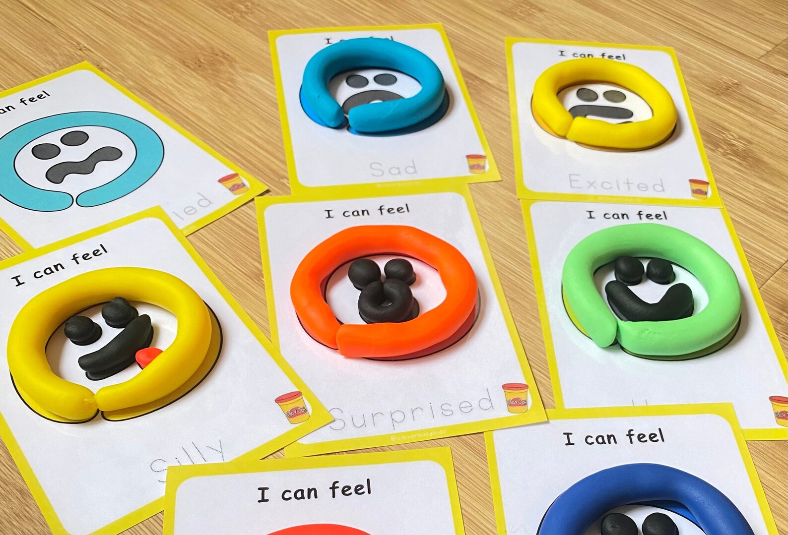 Emotions Play Doh Mats Activity, Printable Play Dough, Montessori Play ...