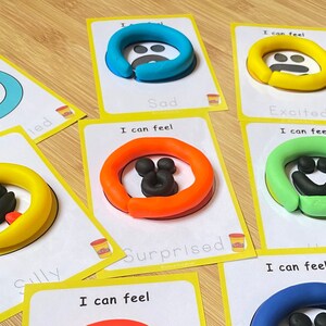 Emotions Play Doh Mats Activity, Printable Play Dough, Montessori Play ...