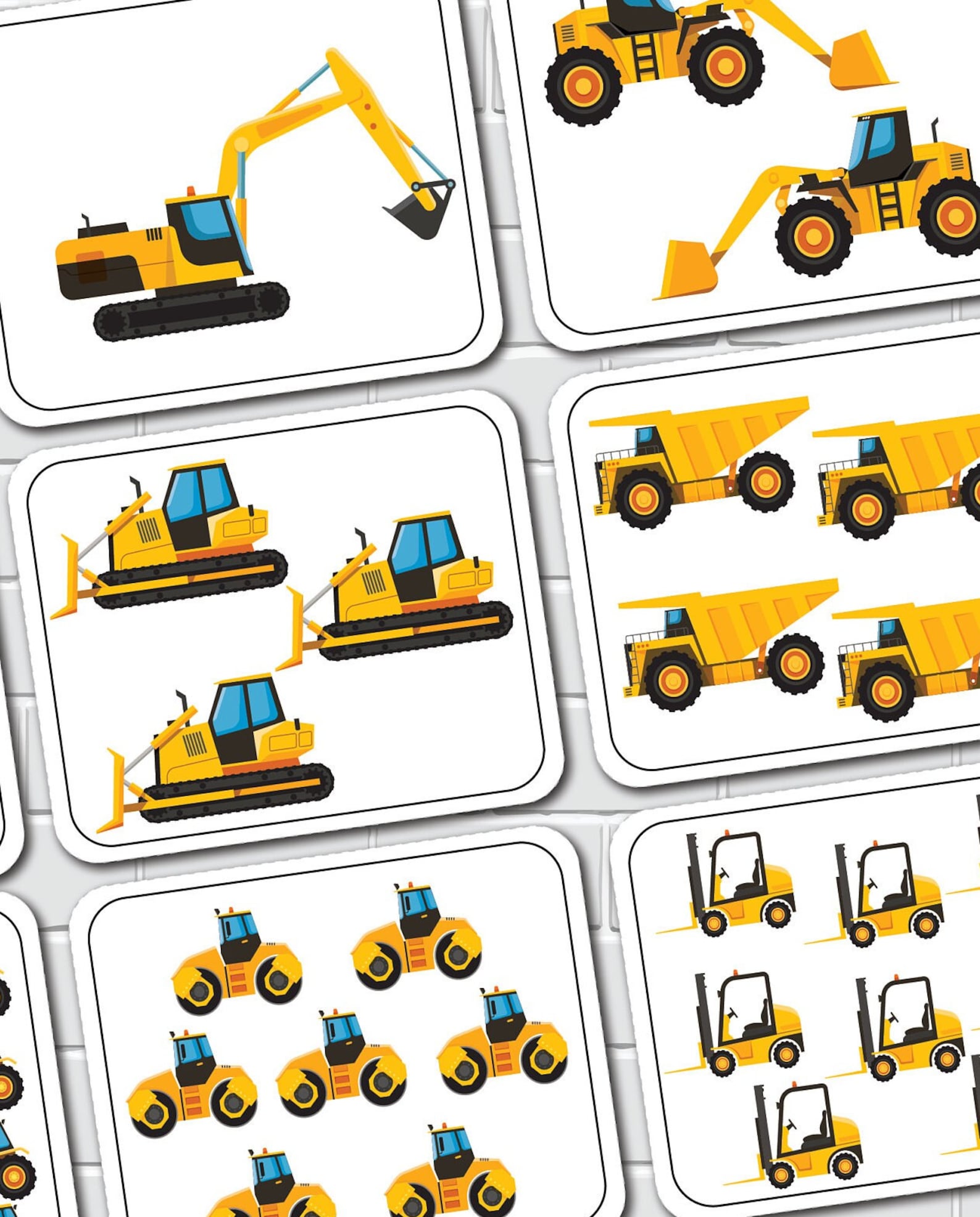 Comparing Numbers Construction Trucks Printable Activity for - Etsy