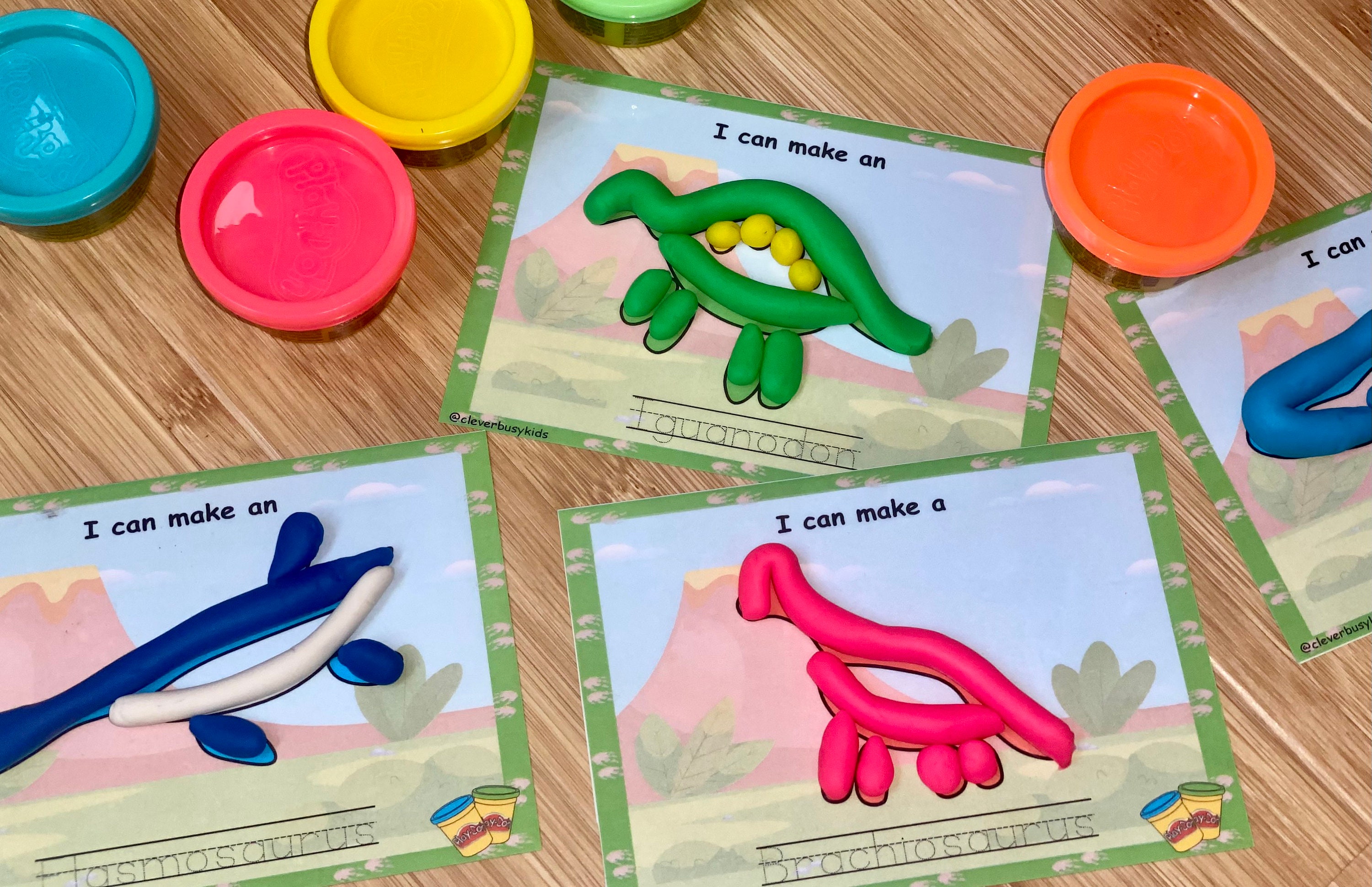 Dinosaurs Play Dough Mats Printable Play Doh Preschool - Etsy