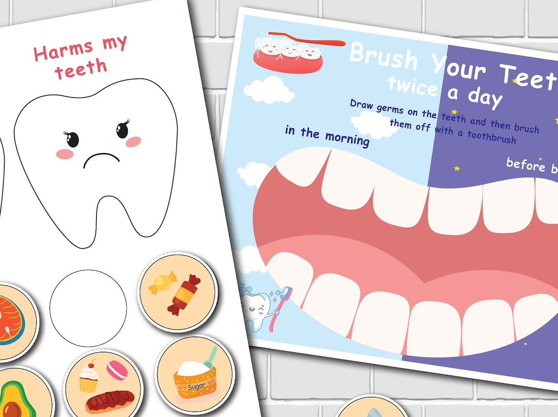 Dental Health Preschool Printable Activity Kids Anatomy - Etsy