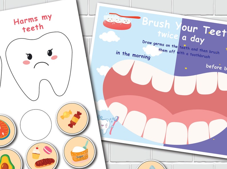 Dental Health Preschool Printable Activity Kids Anatomy Learning Binder ...