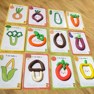 Play Doh Mats, Vegetables Printable Play Dough, Montessori Play Doh ...