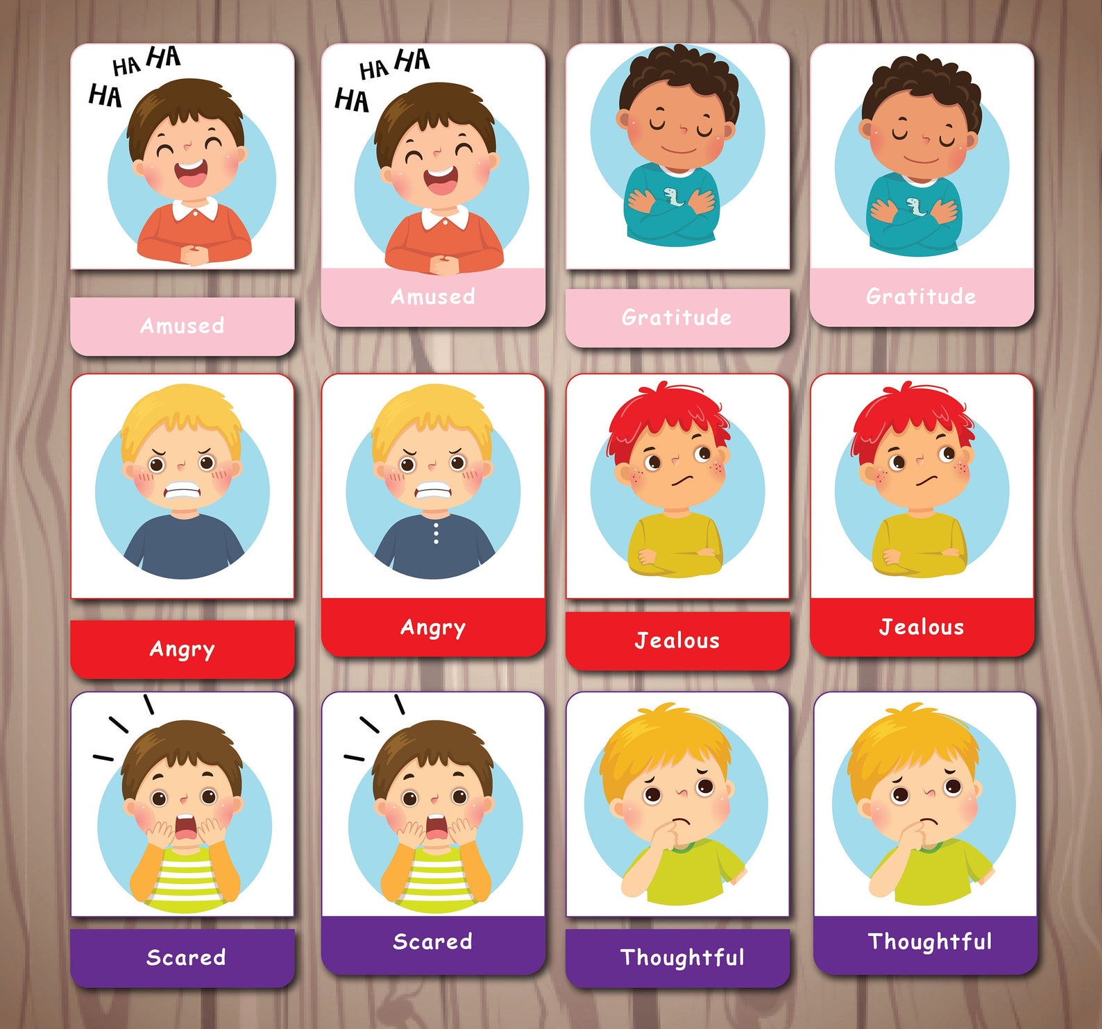 Emotion Flashcards Kids Feelings Flash Cards Montessori - Etsy