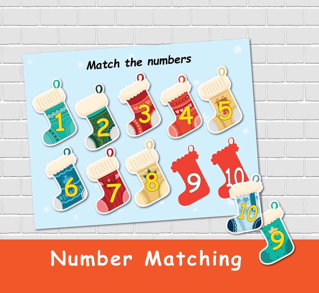 Christmas Theme Number Matching Activity, Winter Busy Book (digital ...