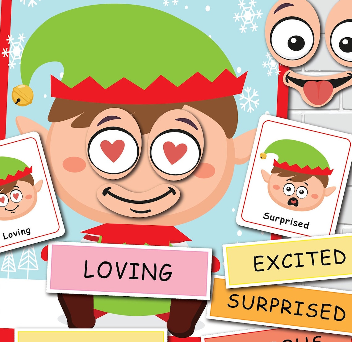 Christmas Emotions Activity for Kids Preschool Feelings - Etsy