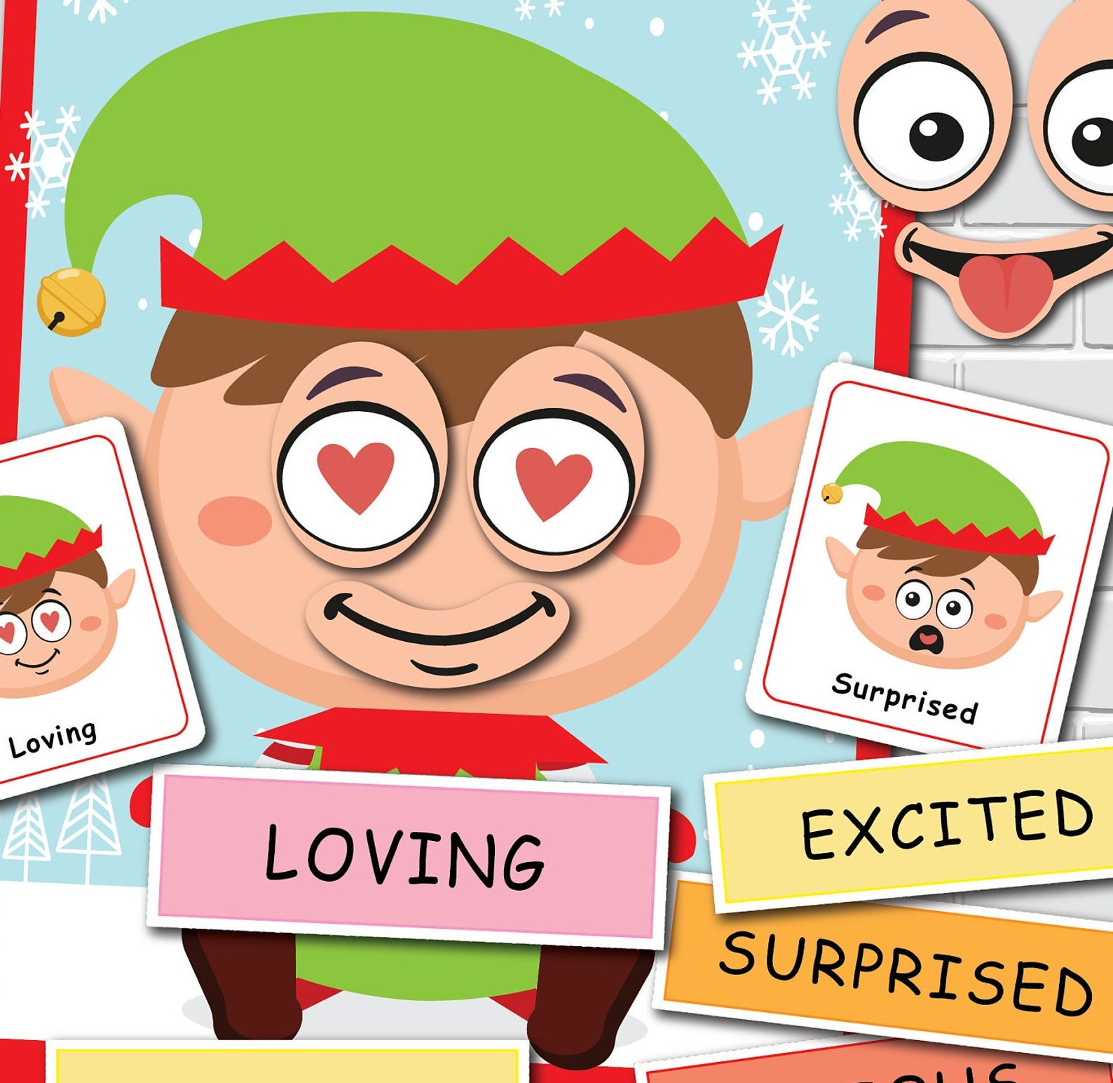 Christmas Emotions Activity for Kids Preschool Feelings - Etsy