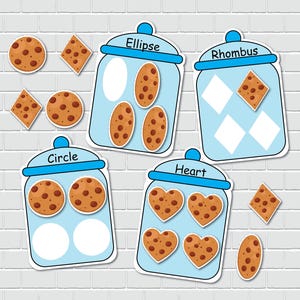 Cookie Jars Shapes Sorting Activity, 2D Shapes Matching Game, File ...