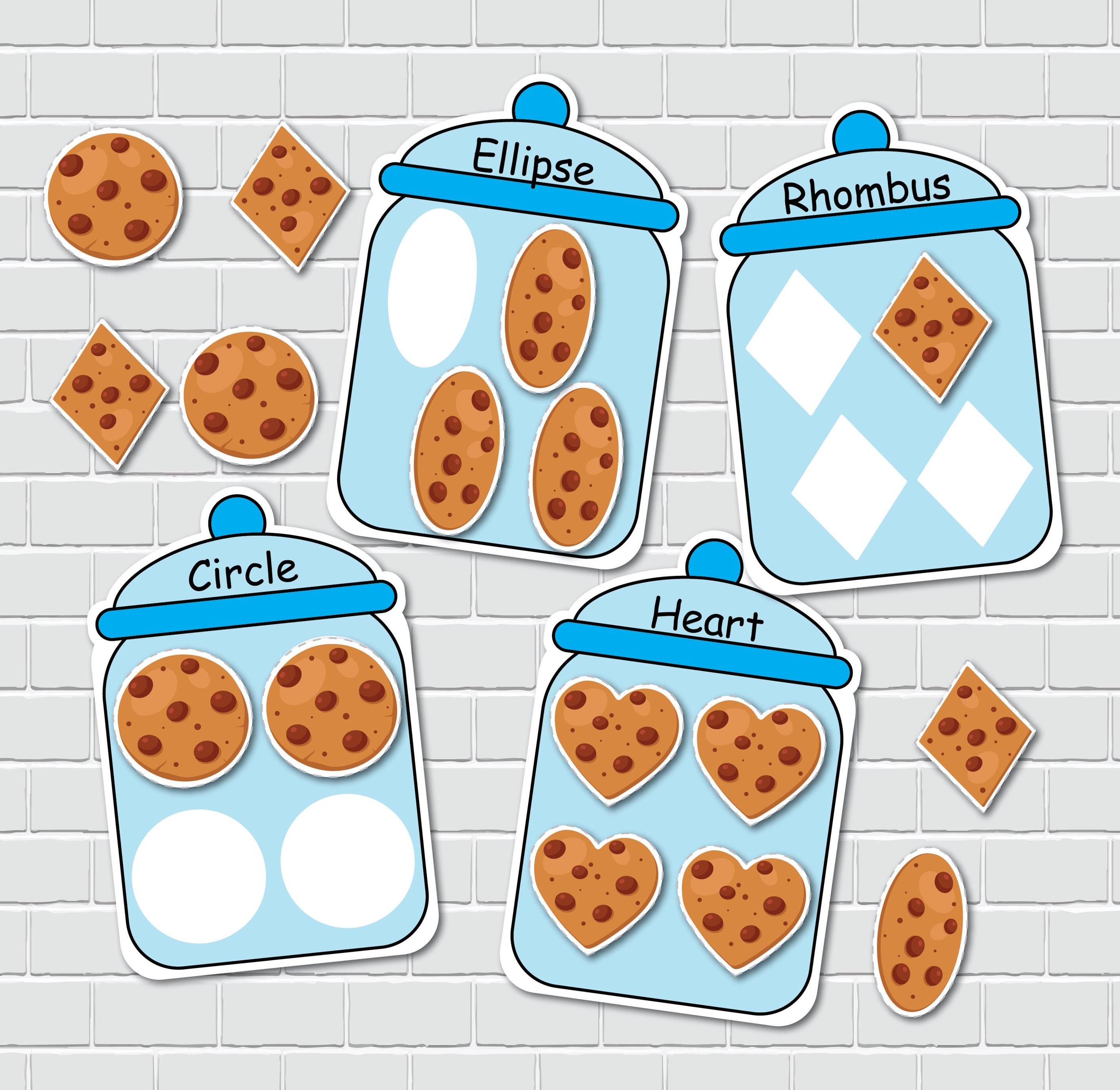 Cookie Jar Shapes Matching Game, Preschool Learning (digital Download ...