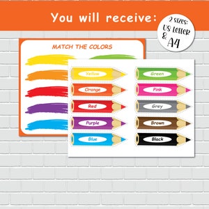 Colors Matching Activities for Kids, Toddler Printable, Preschool Busy ...
