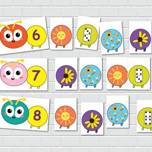 Cartepillar Number Match Activity, Counting Game, Number Recognition ...