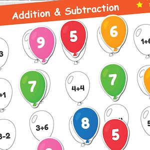 Preschool Math Activities Addition and Subtraction Practice for ...