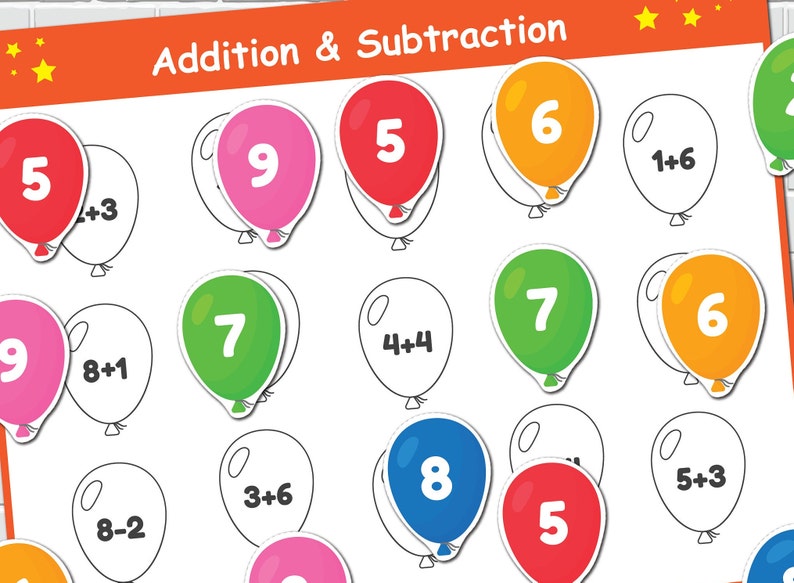 Preschool Math Activities Addition and Subtraction Practice - Etsy
