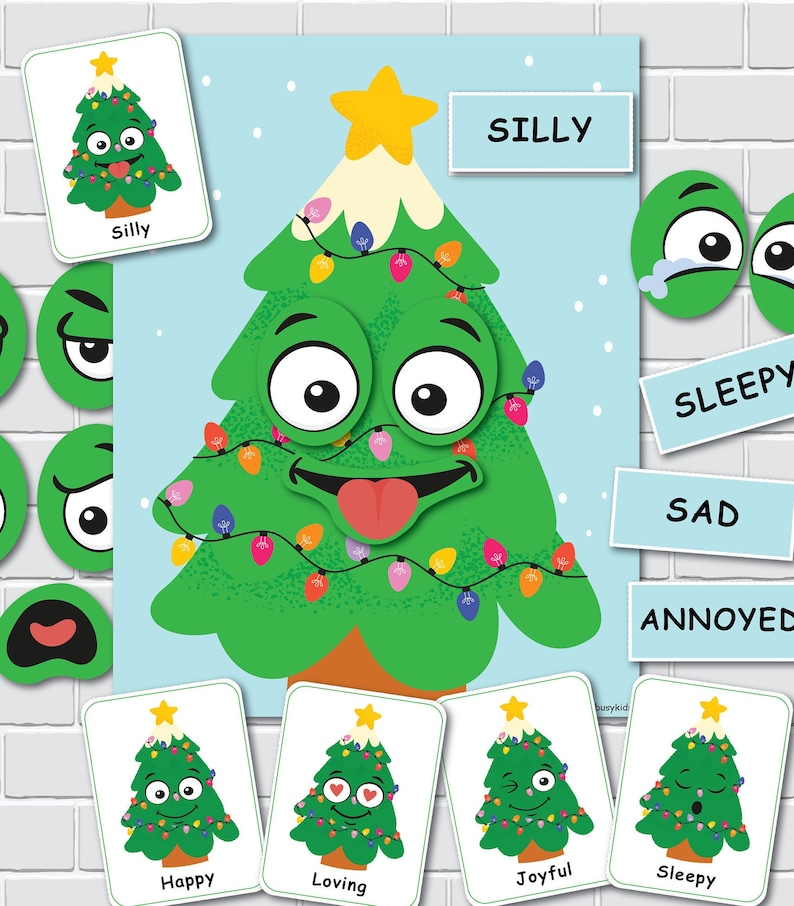 Christmas Tree Emotions Activity for Kids Preschool Feelings - Etsy